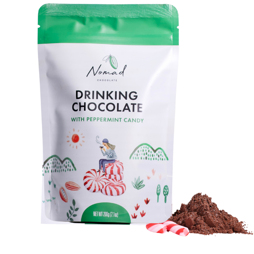Hot Chocolate With Crushed Peppermint Candy | Nomad Chocolate